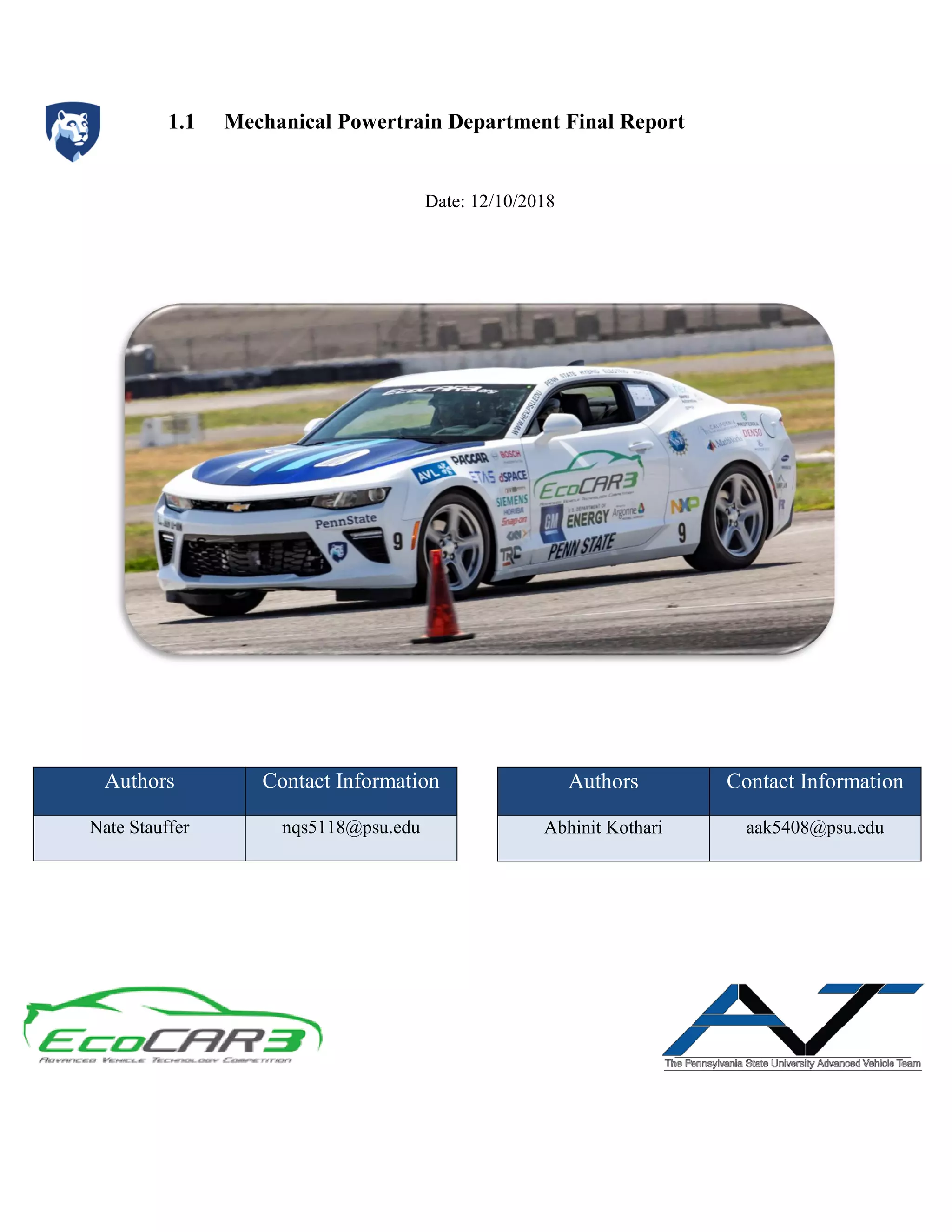 Powertrain final report (transmission mount section) | PDF