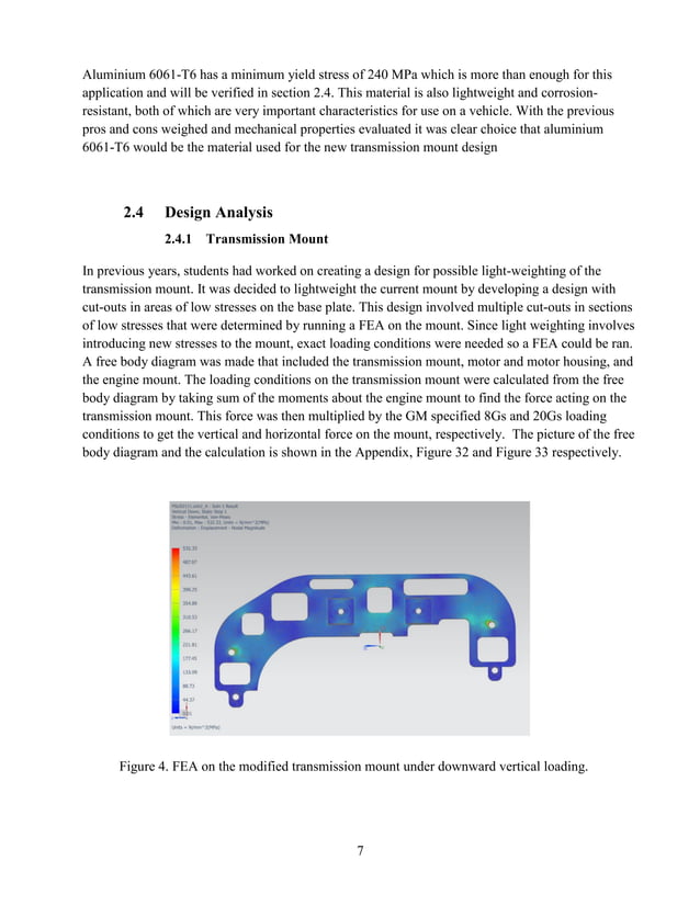 Powertrain final report (transmission mount section) | PDF