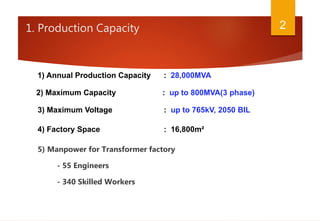 Power transformer manufacturing process and testing | PPTX