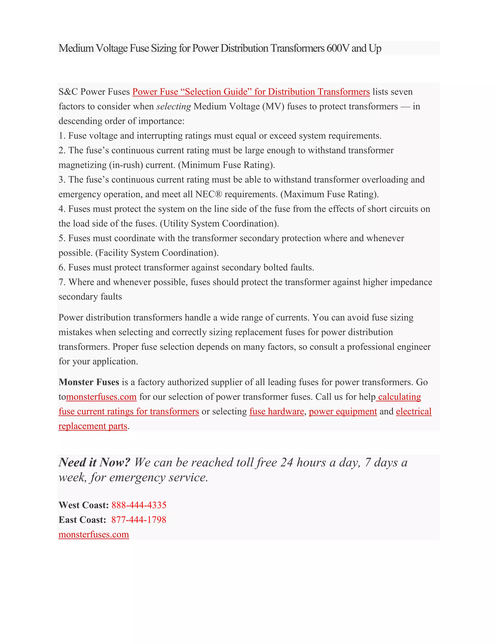 600v Medium Voltage Transformer Fuses for Circuit Protection | PDF