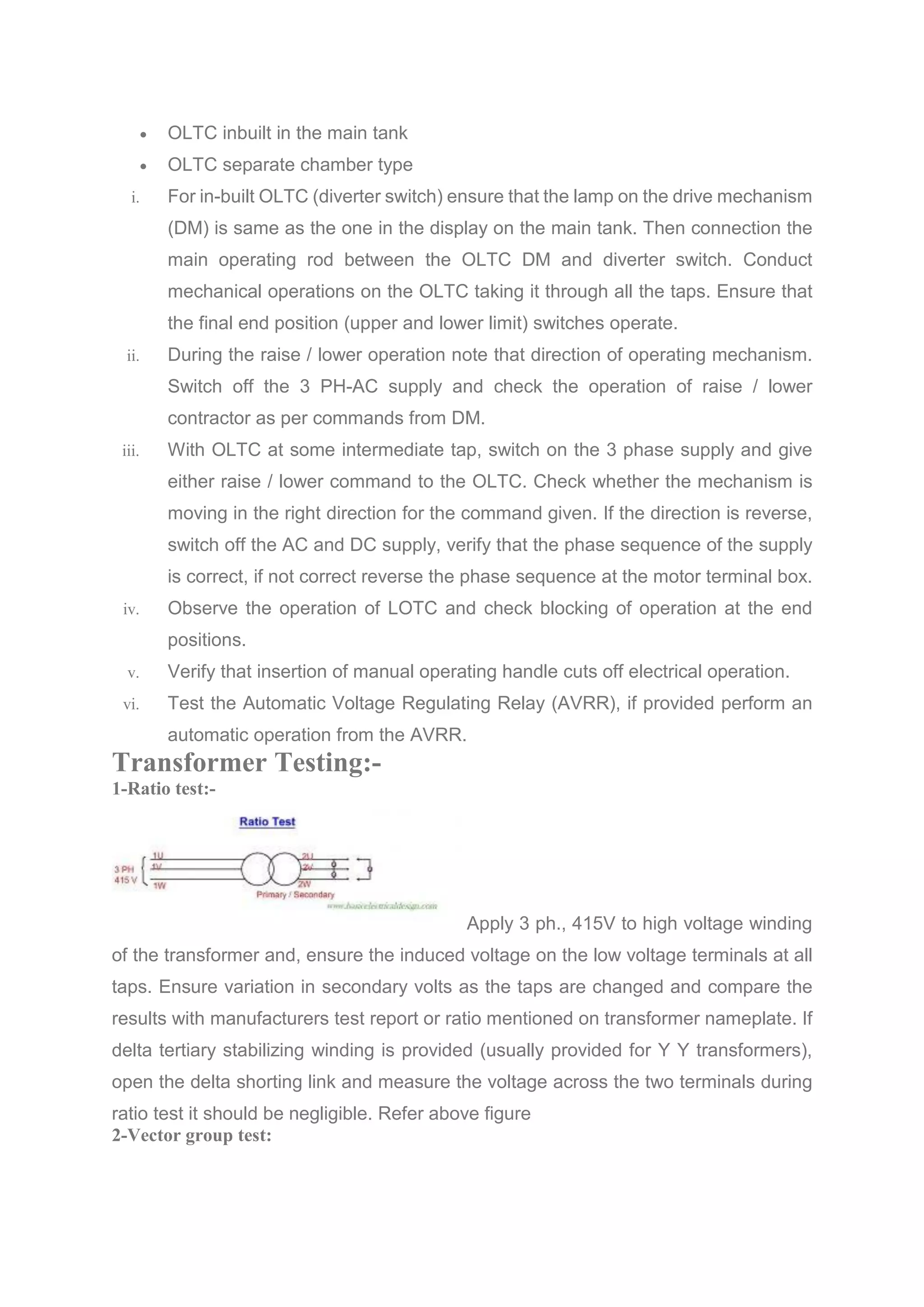 Power Transformer Testing And Commissioning Guidelines R Pdf Automotive