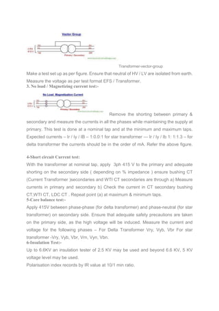 Power transformer testing and commissioning guidelines r | PDF