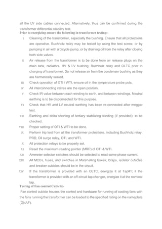 Power transformer testing and commissioning guidelines r | PDF