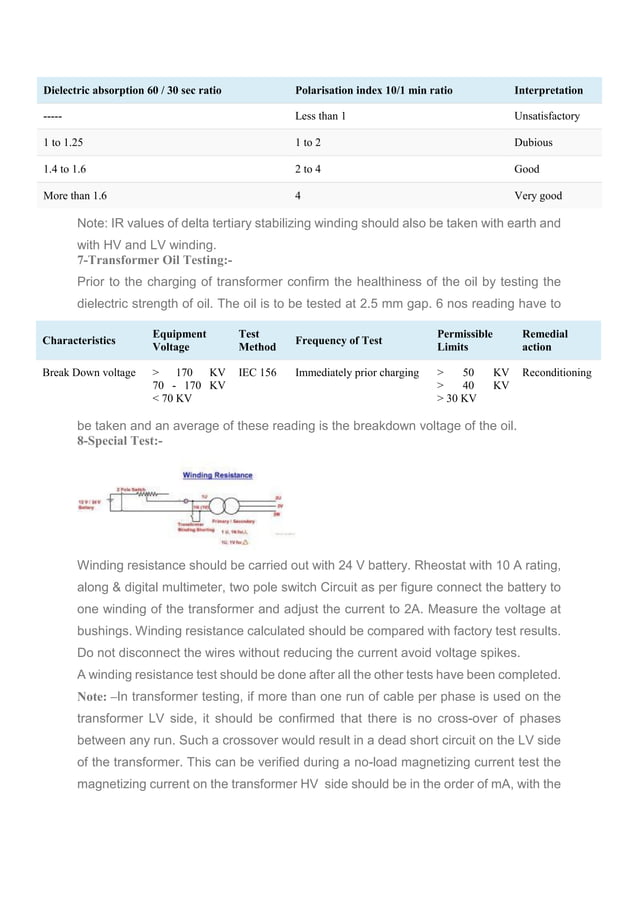 Power Transformer Testing And Commissioning Guidelines R