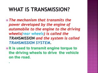 Power transmission in Automobiles | PPTX