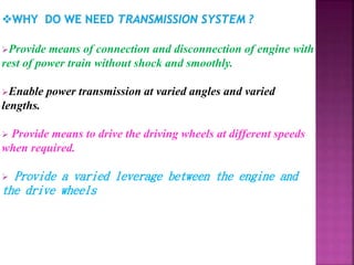Power transmission in Automobiles | PPTX
