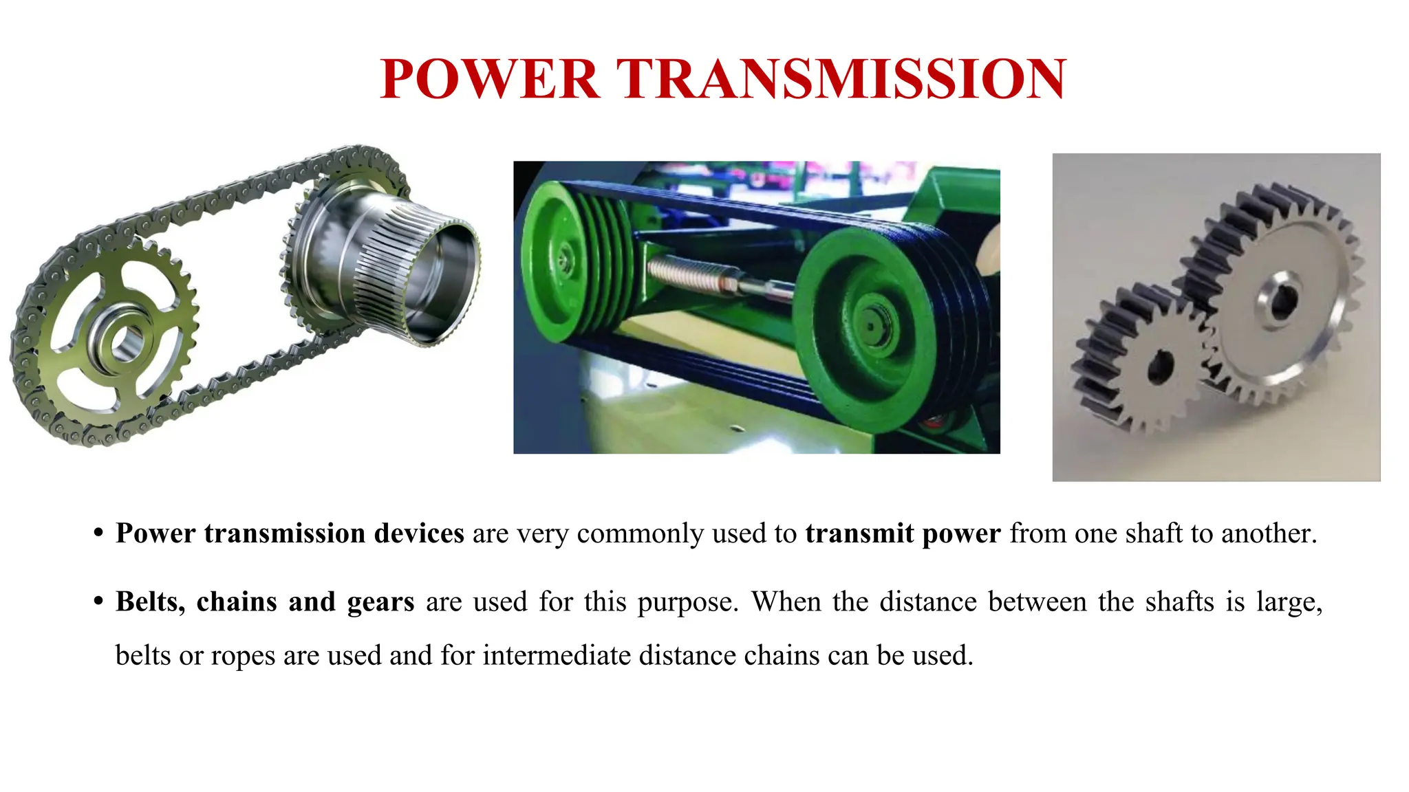 POWER TRANSMISSION.pdf Mechanical power transmission methods as per the ...