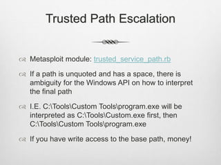 PowerUp - Automating Windows Privilege Escalation | PPT