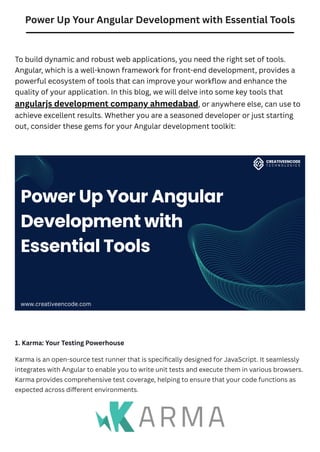Power Up Your Angular Development with Essential Tools | PDF
