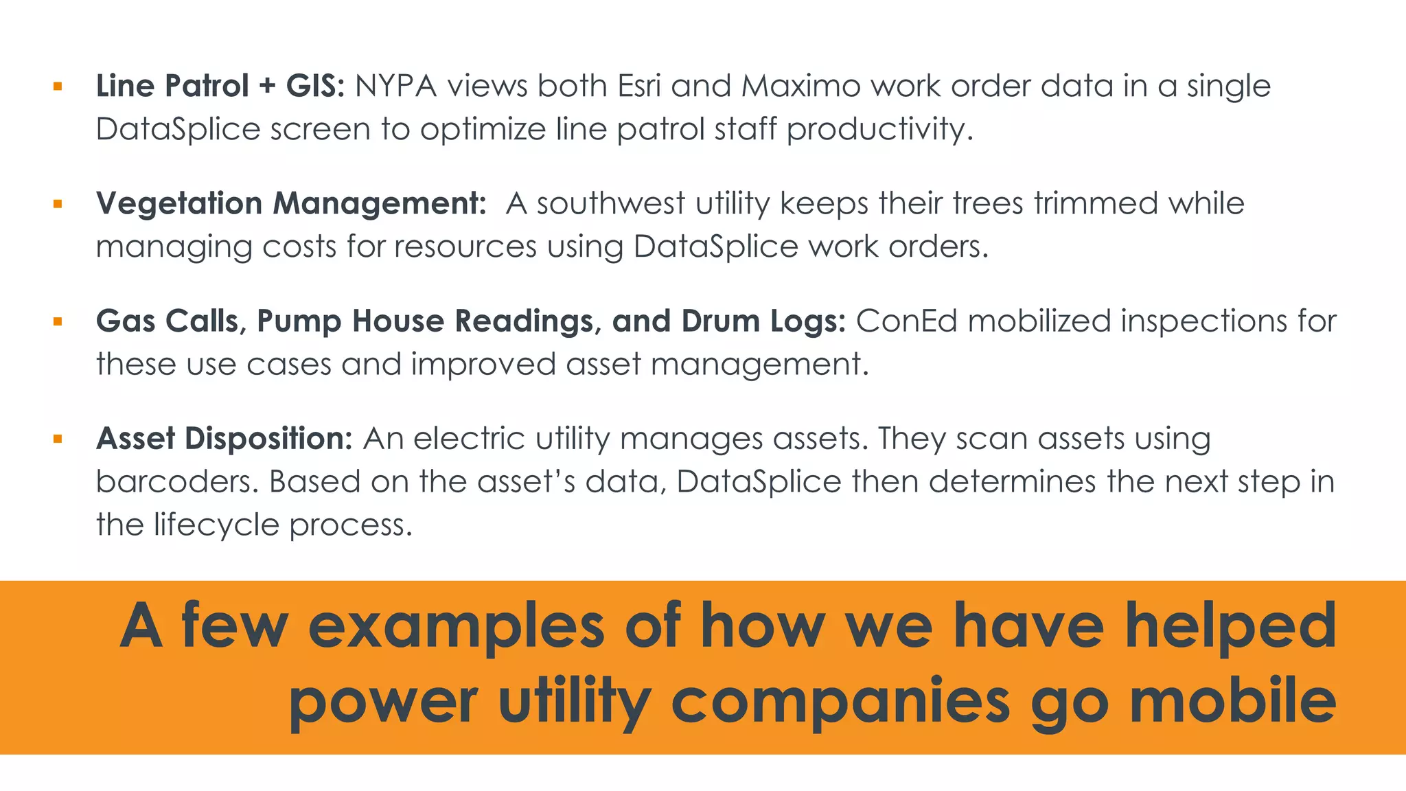 DataSplice Mobile for Maximo Power Utilities | PPTX