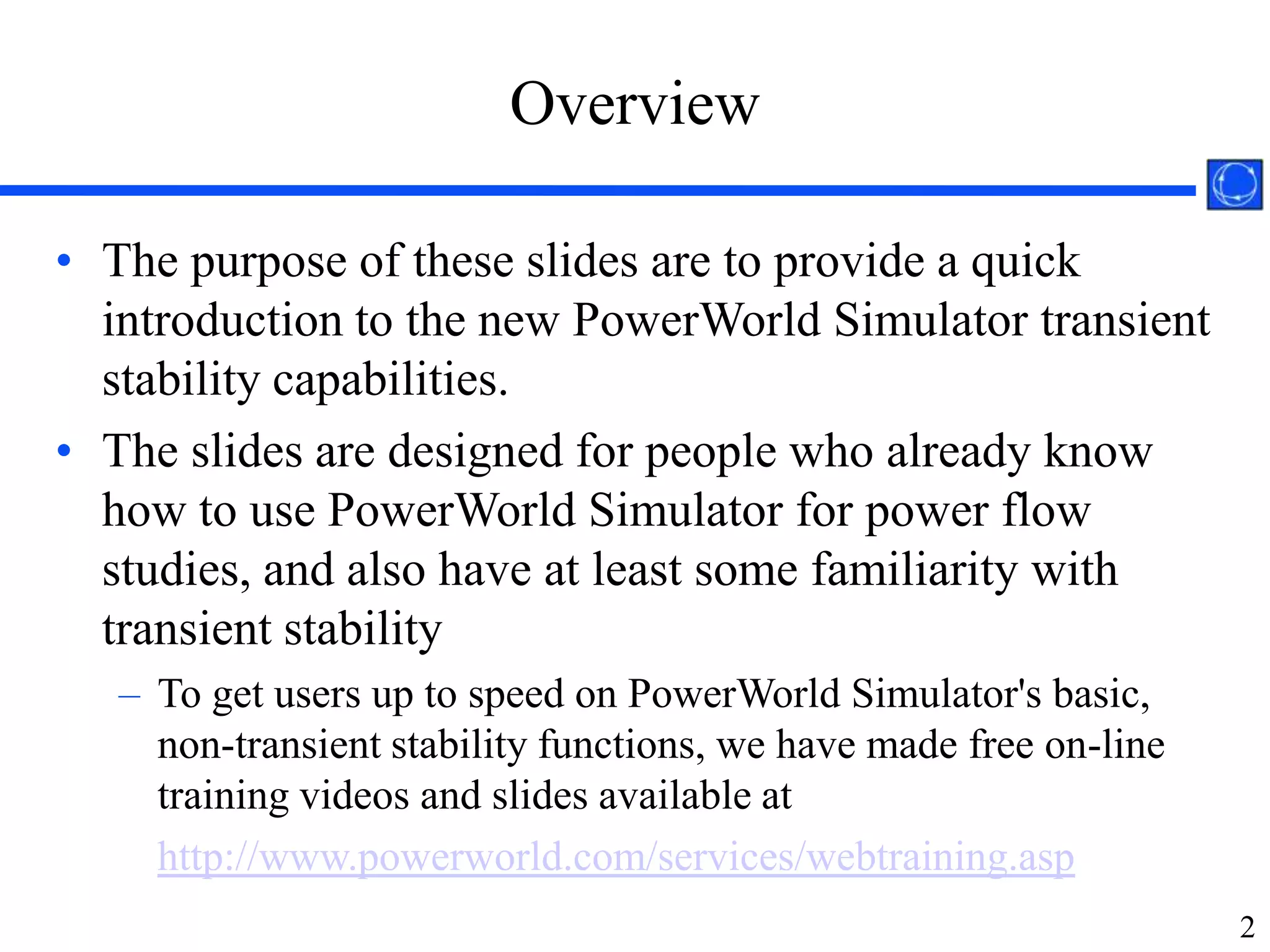 PowerWorld 15. Transient Stability Quickstart | PPTX