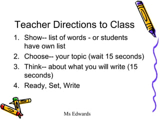 Power Writing for Fluency | PPT