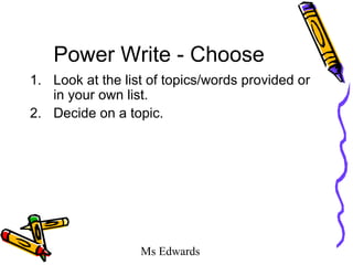 Power Writing for Fluency | PPT