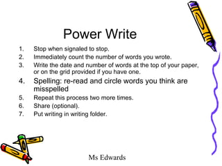 Power Writing for Fluency | PPT