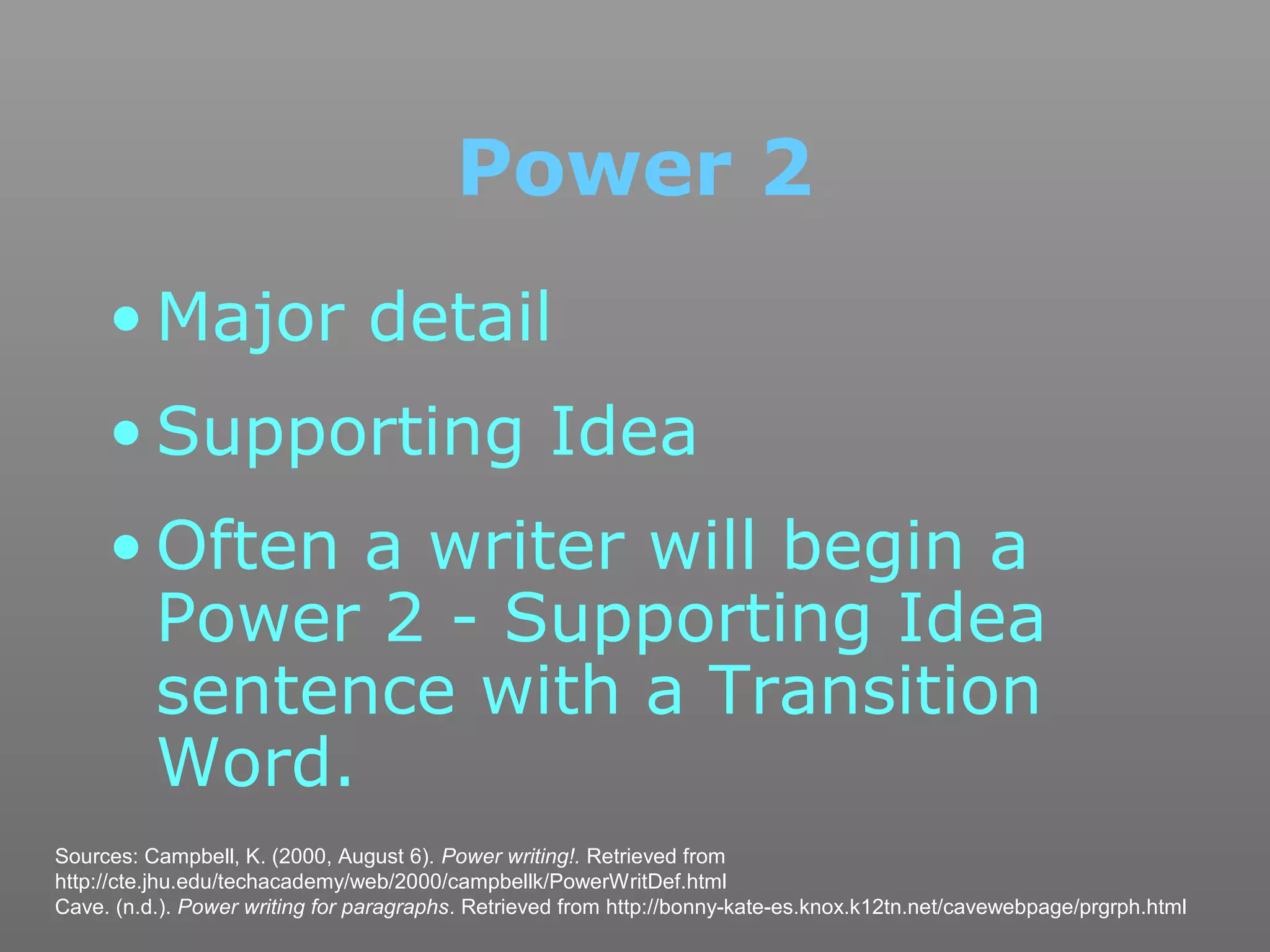 Power writing | PPT