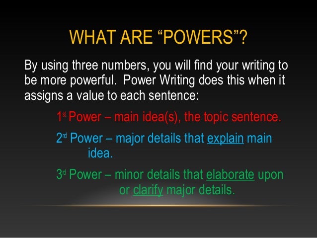 Power writing