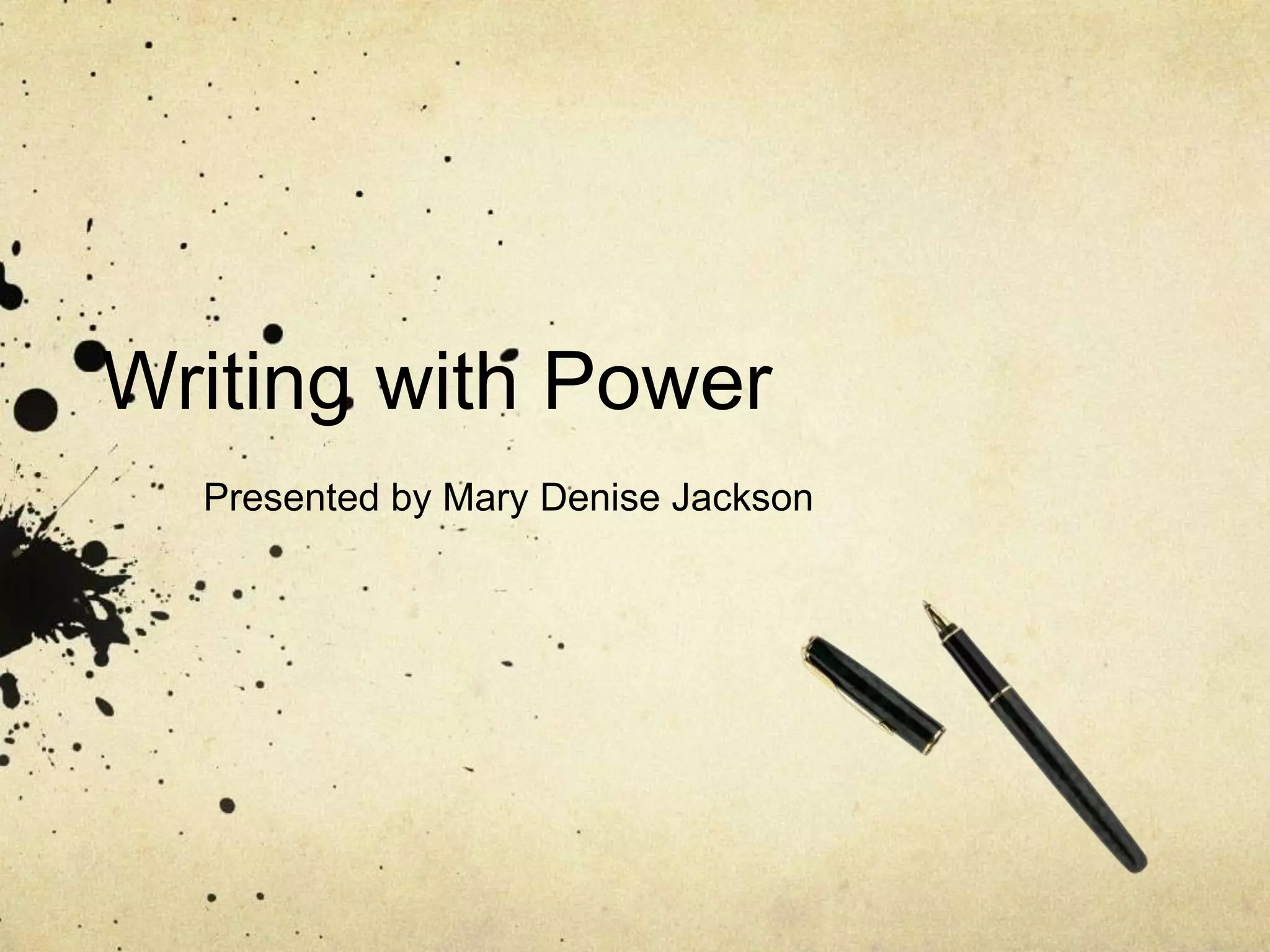 Power writing slideshare | PPTX