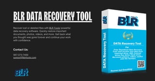 Data Recovery Tool | Recover lost Data | BLR Tools | PPT