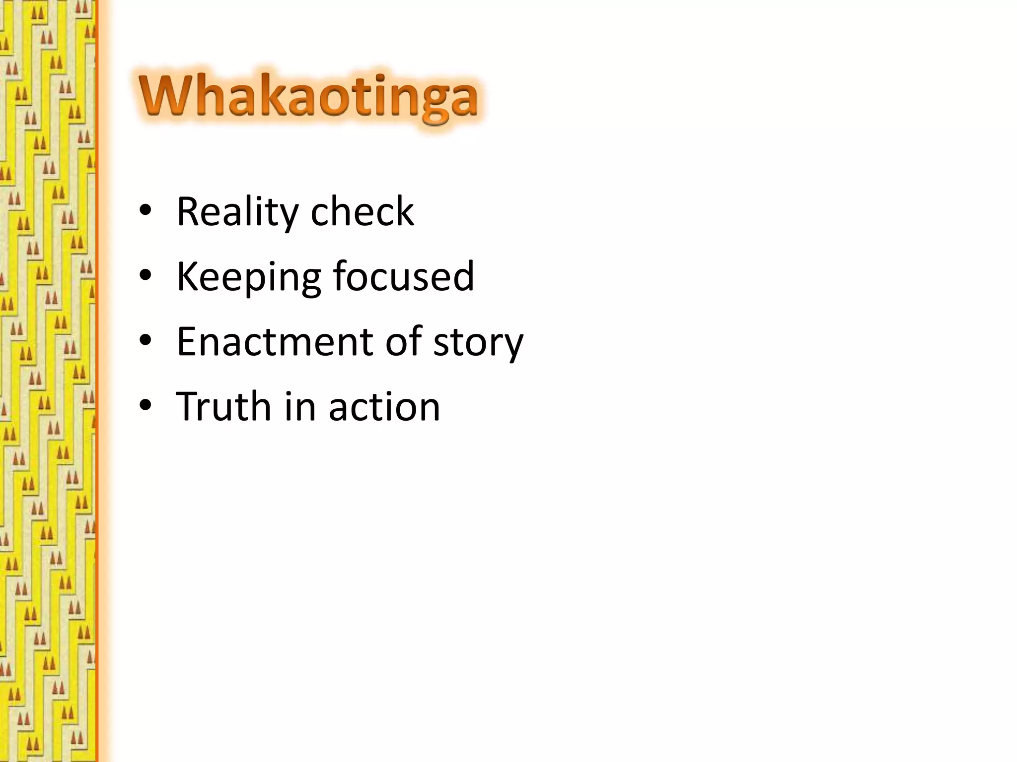 Underlying philosophies behind Pōwhiri Poutama frame work | PPTX