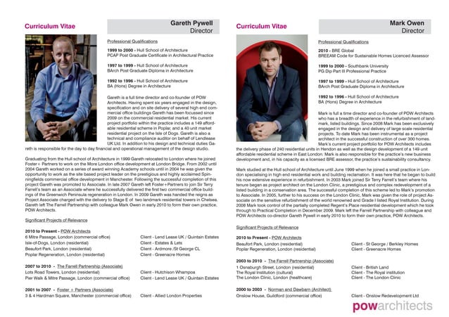 Pow professional CVs | PPT