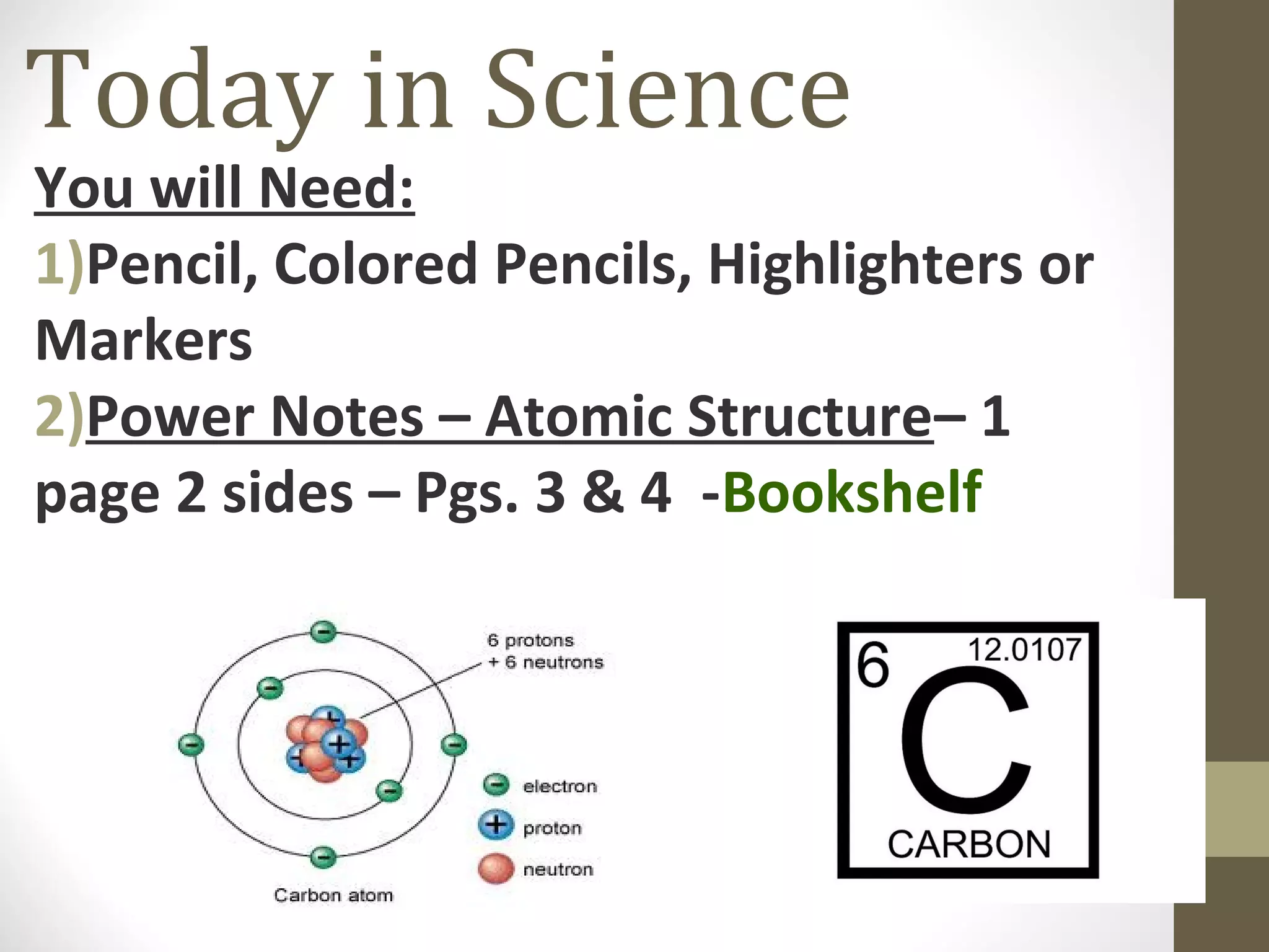 Power Notes Atomic Structure 2014- Day 2 | PPT | Physics | Science