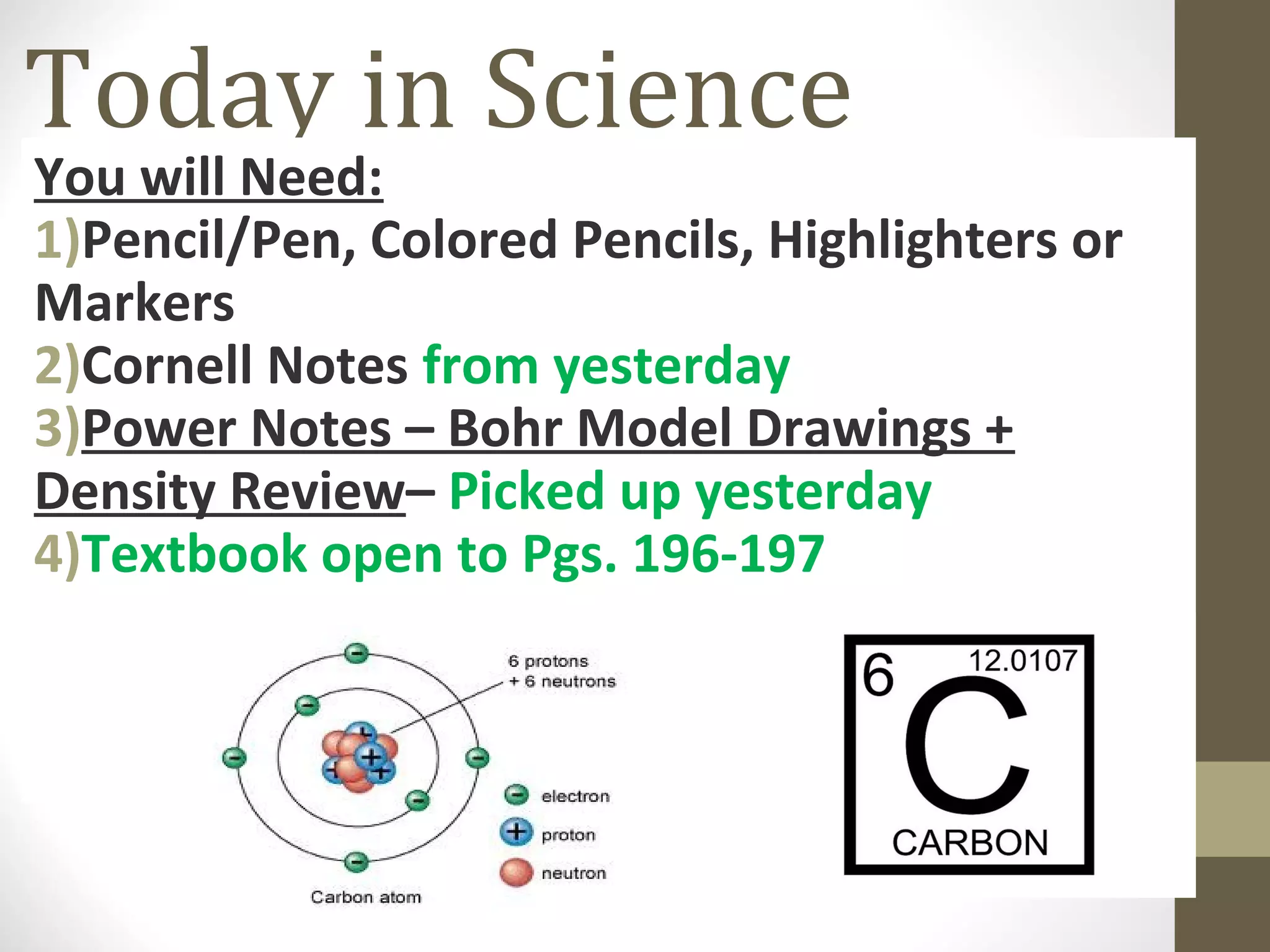 Powr Notes Bohr Models - Day 2 | PPT