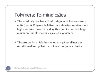 Polymer chemistry | PDF
