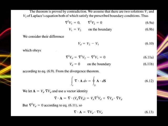 Poyntings and uniqueness theorem | PPT
