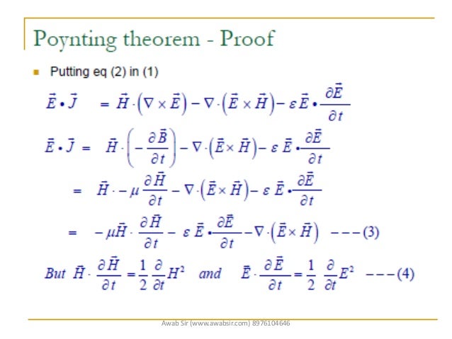Poynting theorem WTP