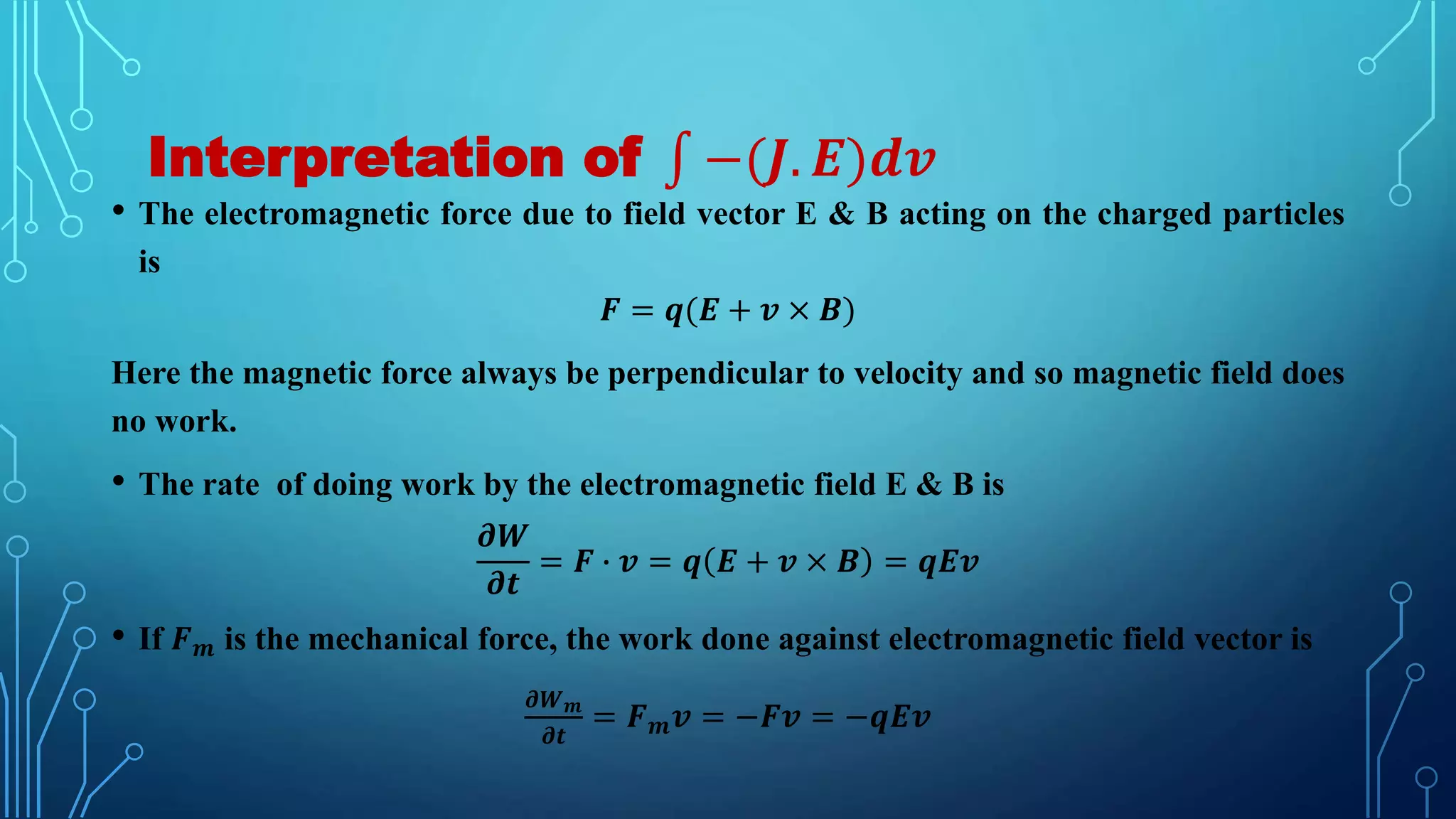 Poynting theorem & Poynting vector | PPTX