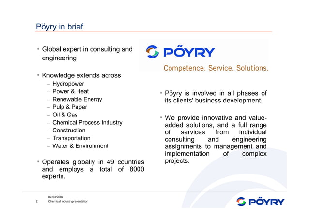 Poyry Chemical Industry | PPT