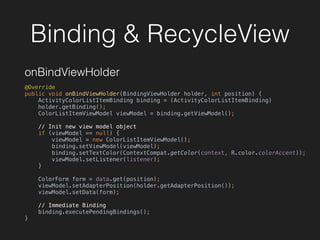 MVVM & Data Binding Library | PDF