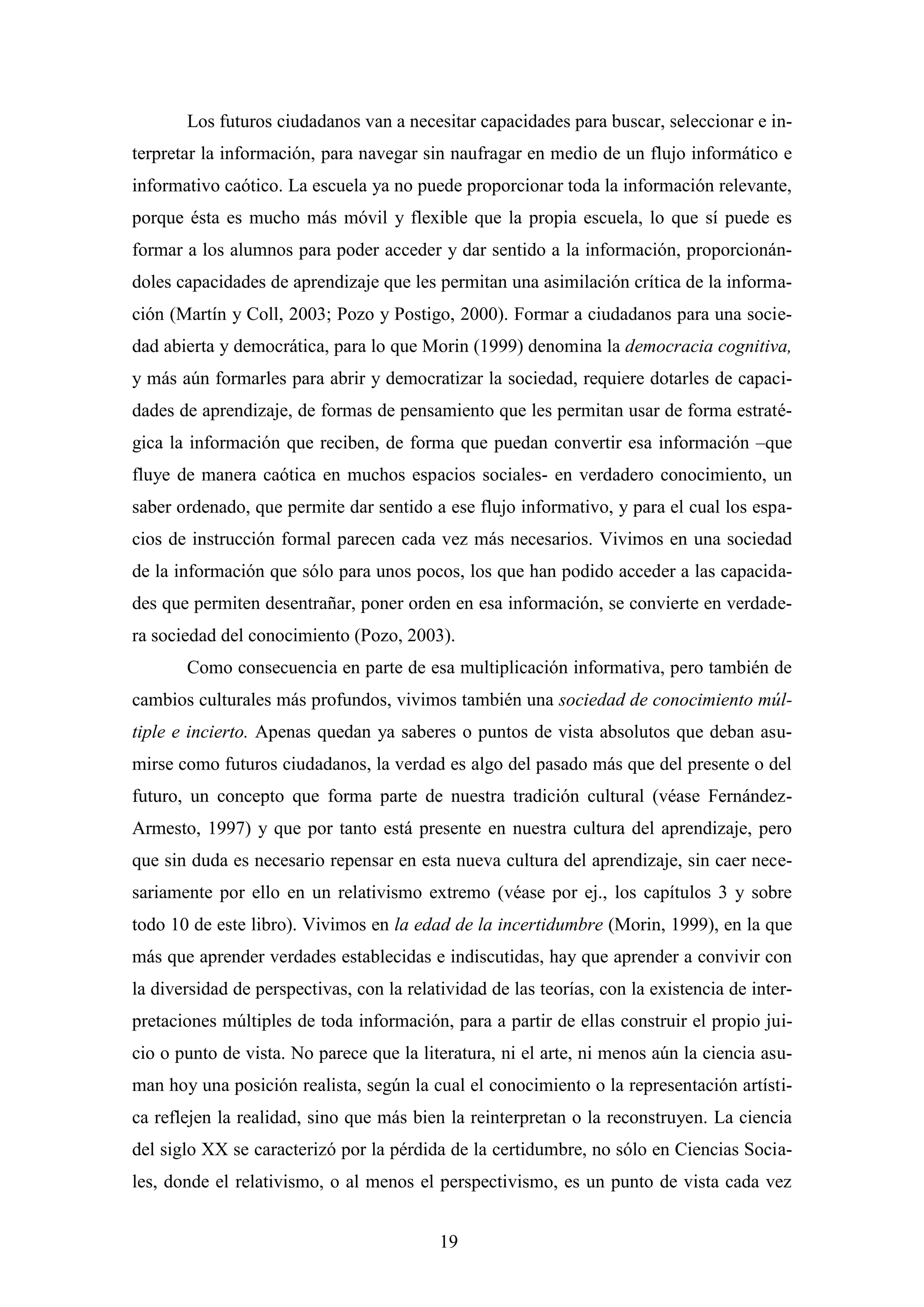 Pozo y cols 2006 cap 1 la nueva cultura del aprendizaje | PDF
