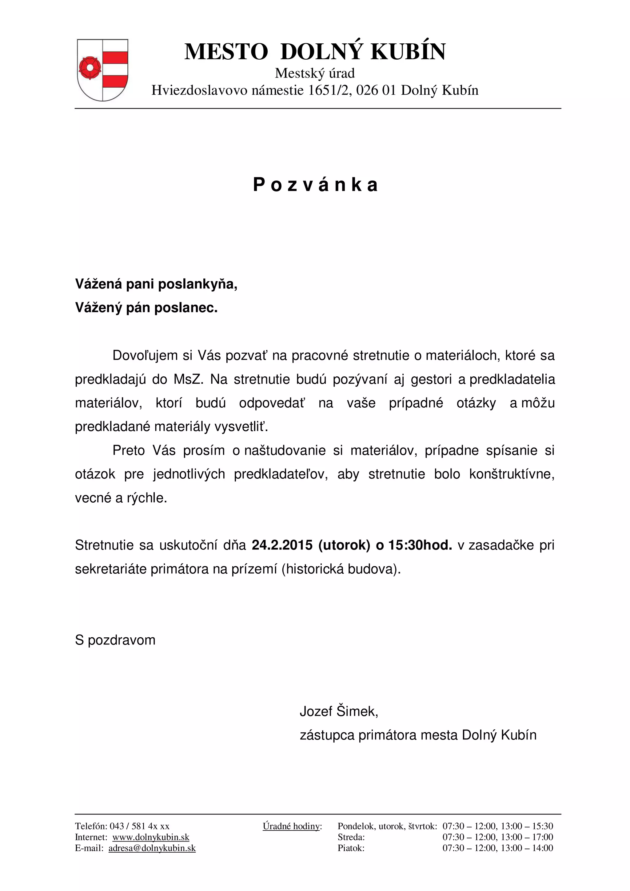 Pozvanka na_prac_stretnutie | PDF