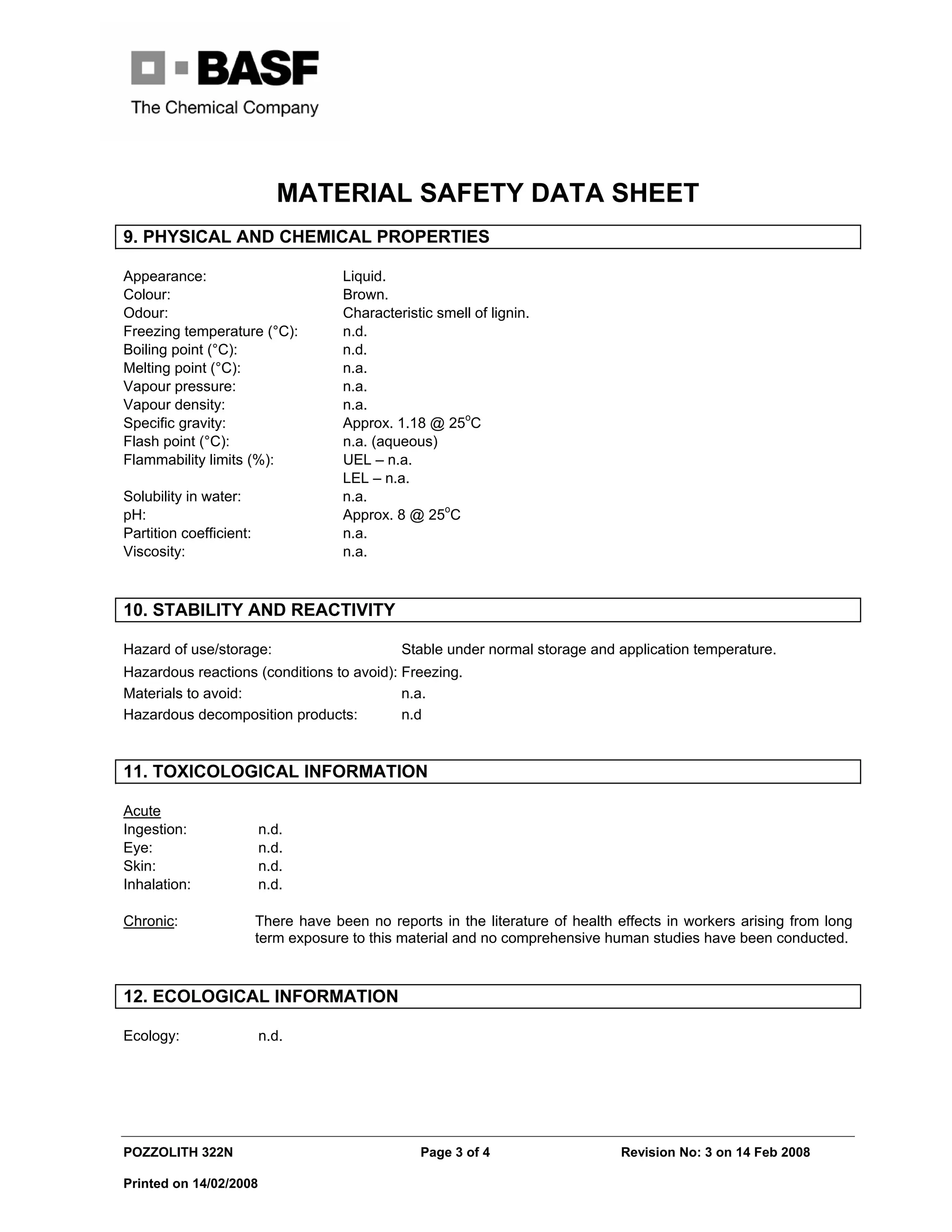 Pozzolith 322 n | PDF