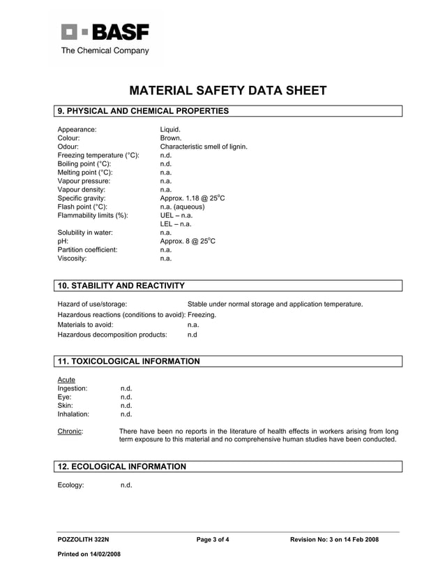 Pozzolith 322 n | PDF