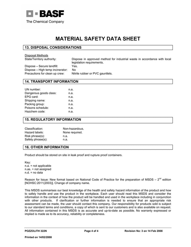 Pozzolith 322 n | PDF
