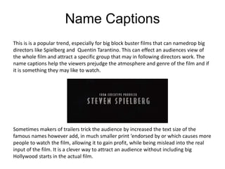 Film Trailer Genre Conventions | PPTX