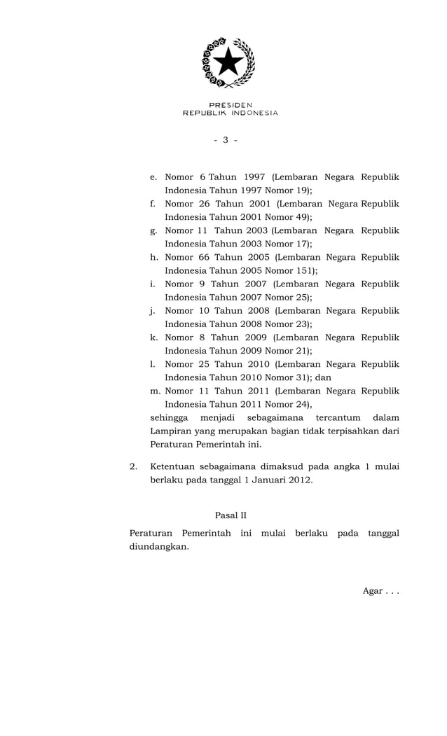 Pp 15 tahun 2012 ttg gaji baru 2012 | PDF