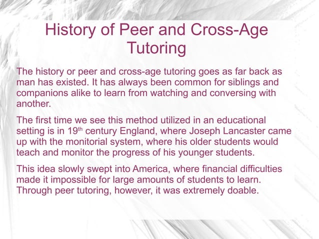 peer and cross-age tutoring
