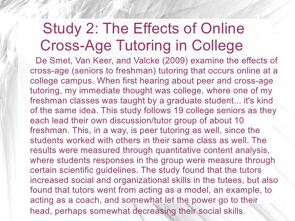 peer and cross-age tutoring