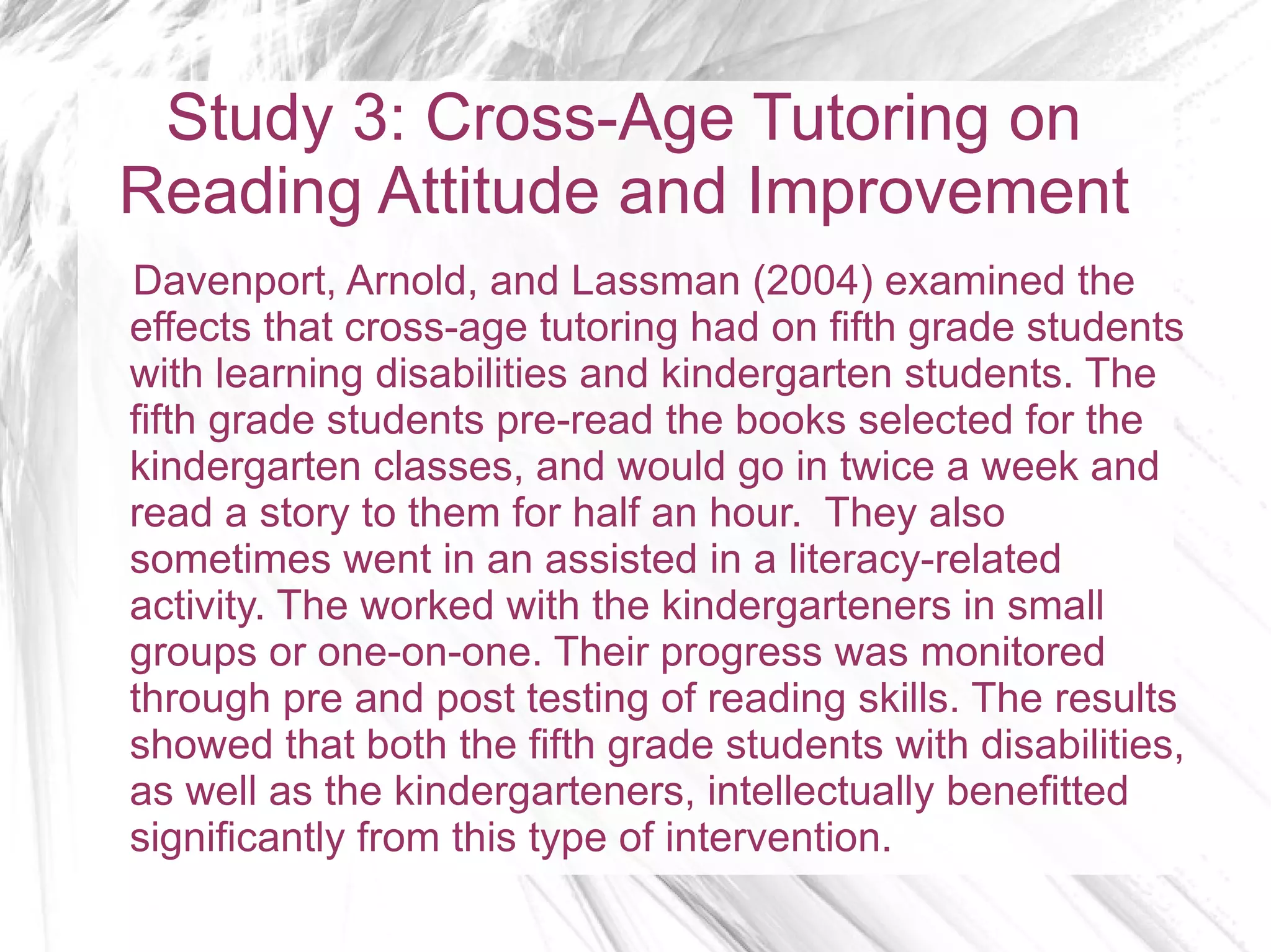 Peer and cross-age tutoring | ODP