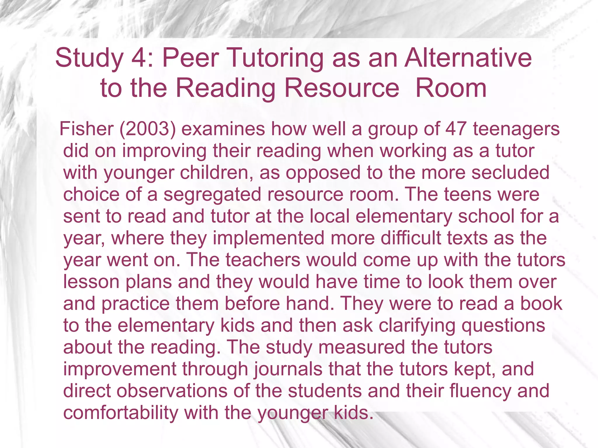 Peer and cross-age tutoring | ODP