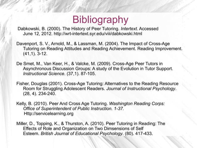 Peer and cross-age tutoring | ODP