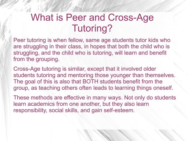 Peer and cross-age tutoring | ODP