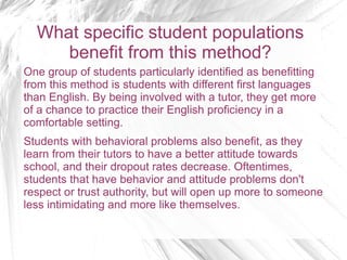 Peer and cross-age tutoring | ODP