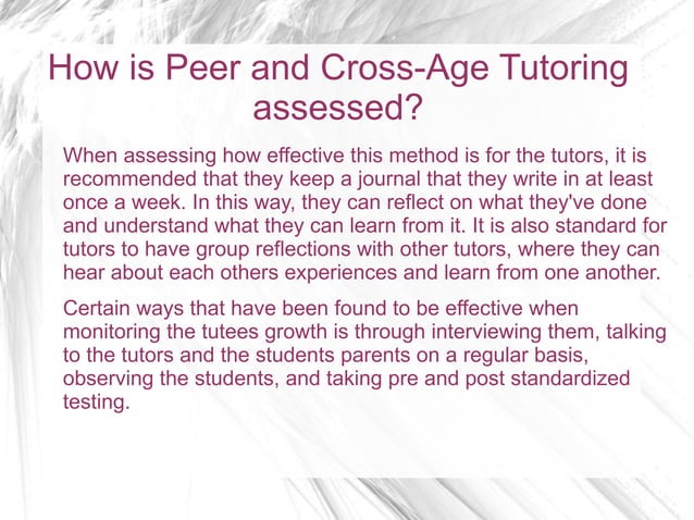 Peer and cross-age tutoring | ODP