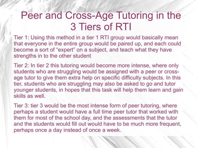Peer and cross-age tutoring | ODP