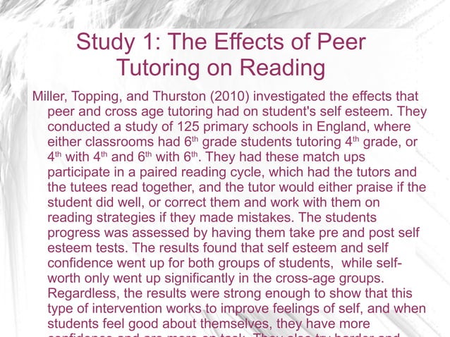Peer and cross-age tutoring | ODP