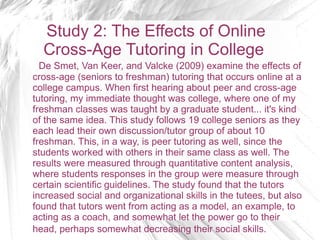 Peer and cross-age tutoring | ODP
